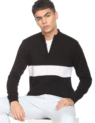 Buy Flying Machine Colour Block High Neck Acrylic Sweater - NNNOW.com