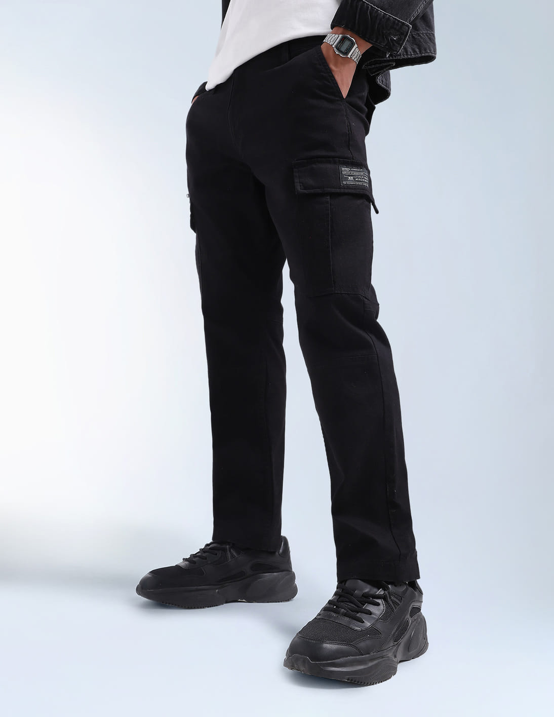 Buy Flying Machine Relaxed Tapered Fit Mid Rise Cargo - NNNOW.com