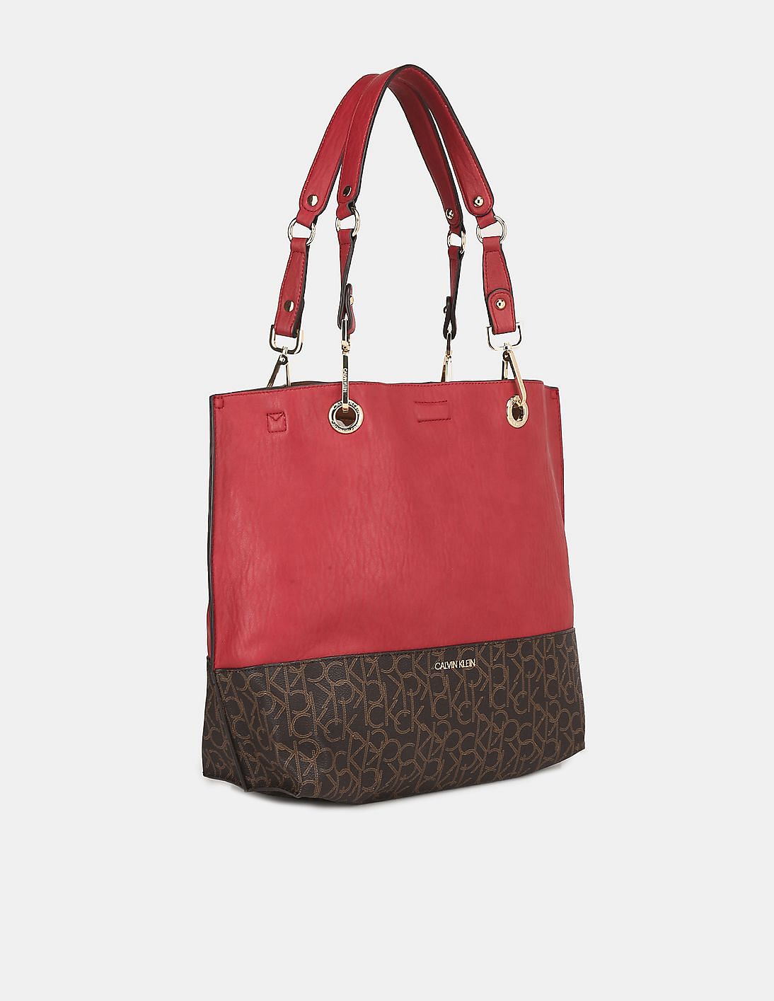 Buy Calvin Klein Women Red And Brown Colour Block Sonoma Tote NNNOW